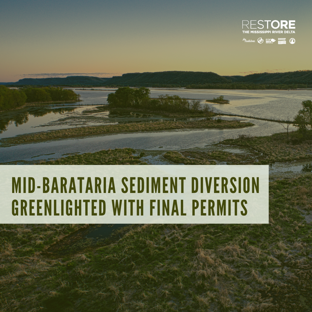 Mid-Barataria Sediment Diversion Greenlighted with Final Permits